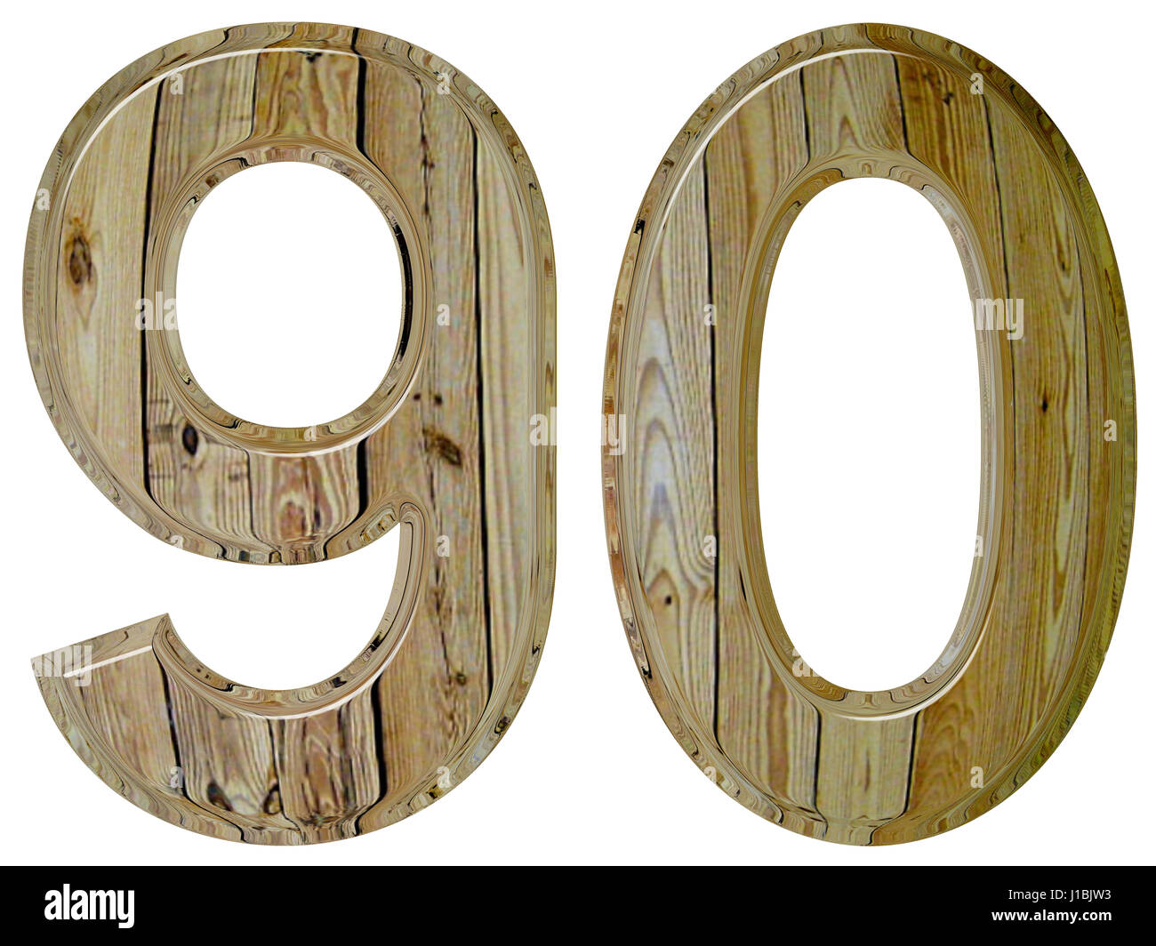 Numeral 90, ninety, isolated on white background, 3d render Stock Photo ...