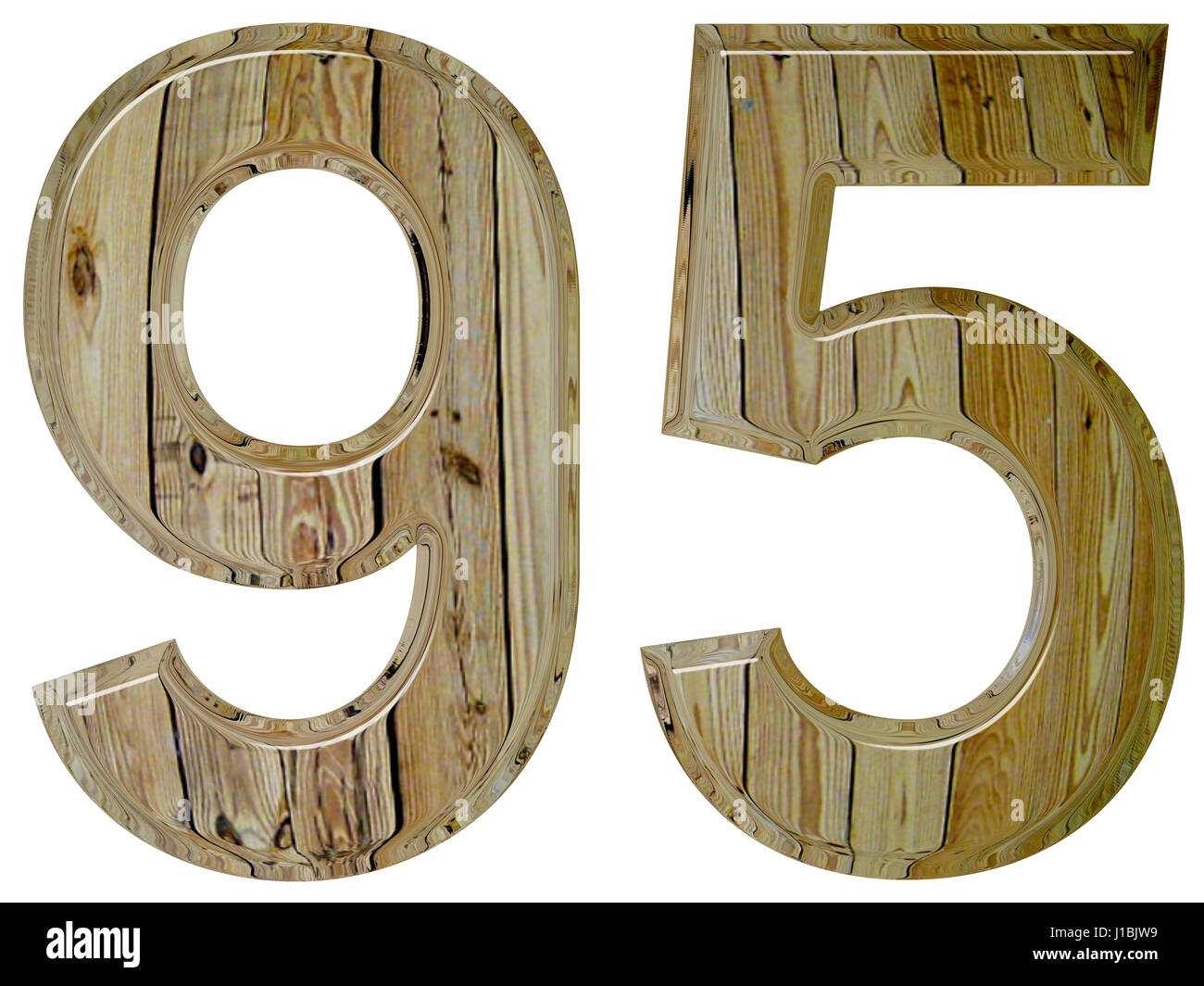 Numeral 95, ninety five, isolated on white background, 3d render Stock ...