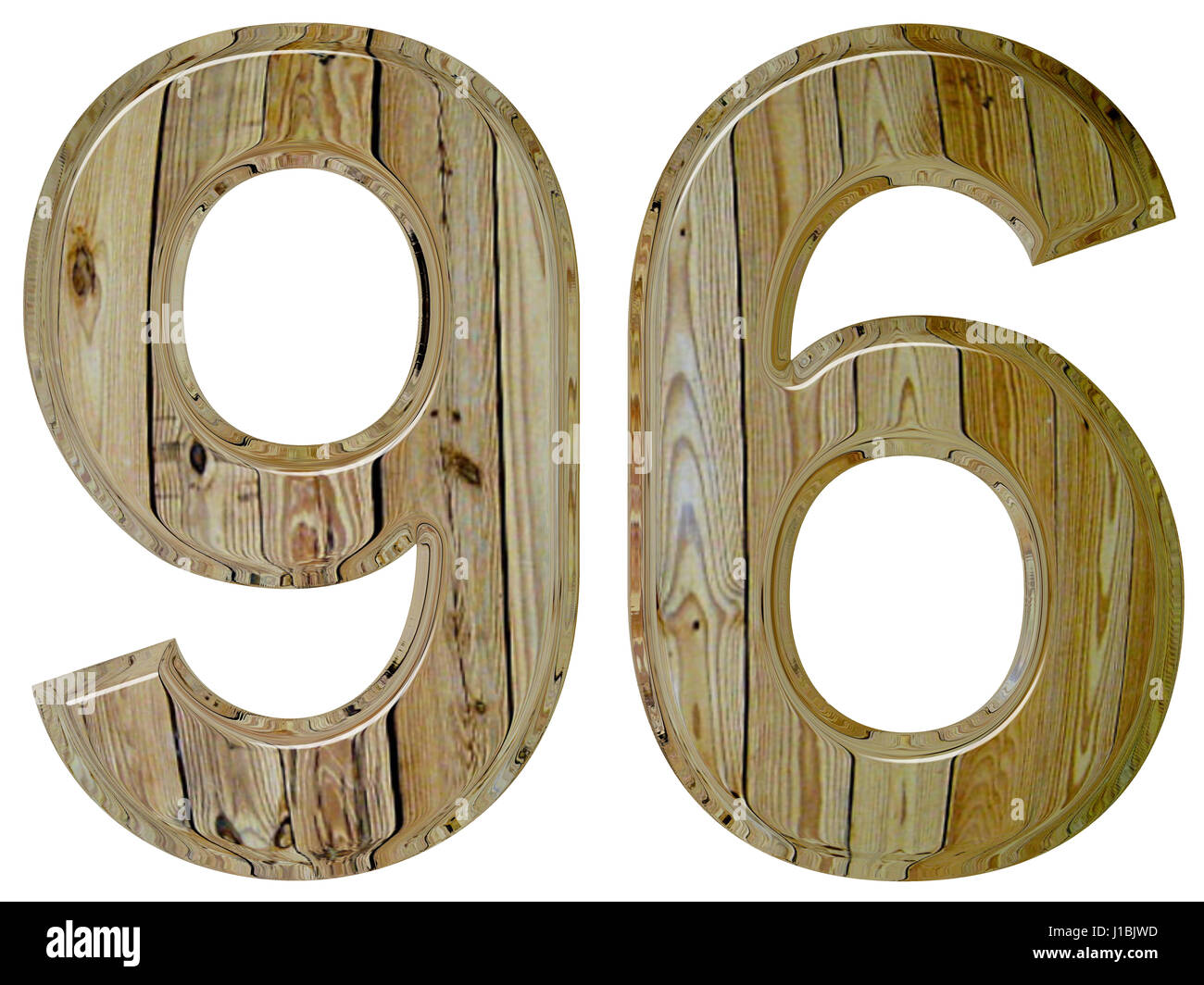 Numeral 96, ninety six, isolated on white background, 3d render Stock ...