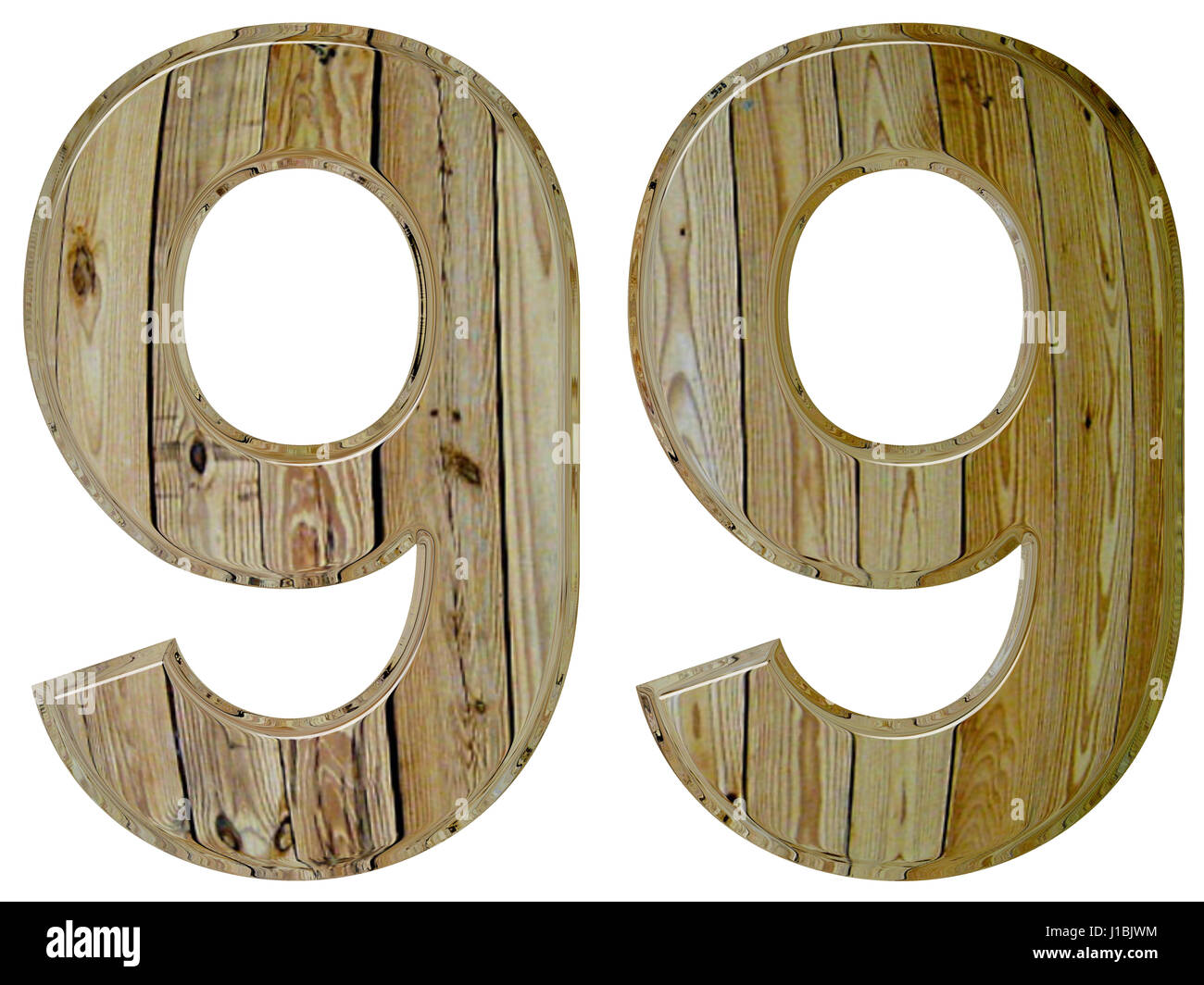 Numeral 99, ninety nine, isolated on white background, 3d render Stock ...