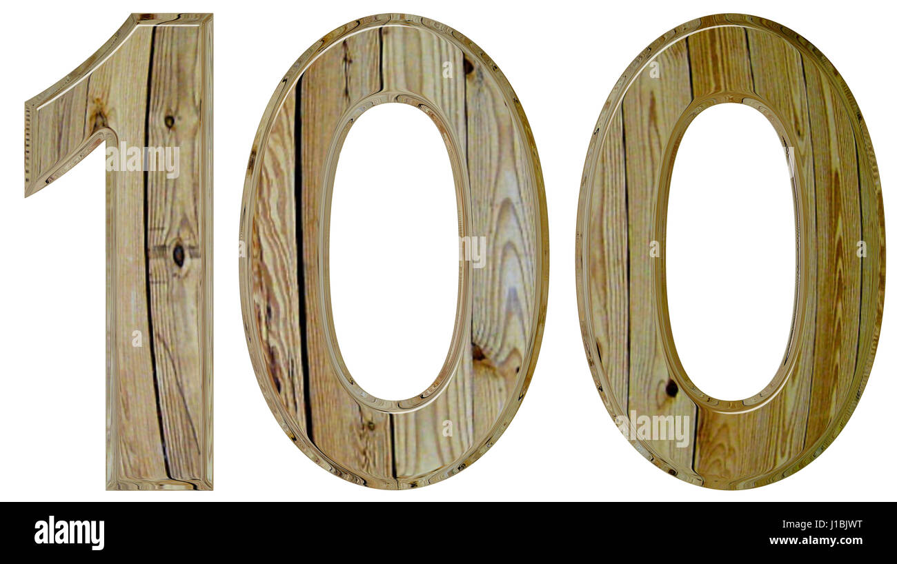 Numeral 100, one hundred, isolated on white background, 3d render Stock ...