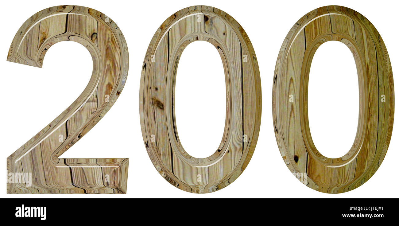 Numeral 200, two hundred, isolated on white background, 3d render Stock ...