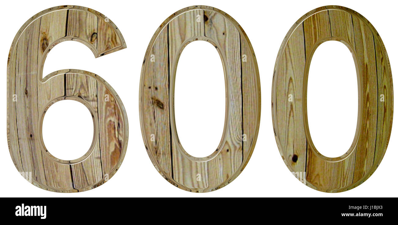 Numeral 600, six hundred, isolated on white background, 3d render Stock ...