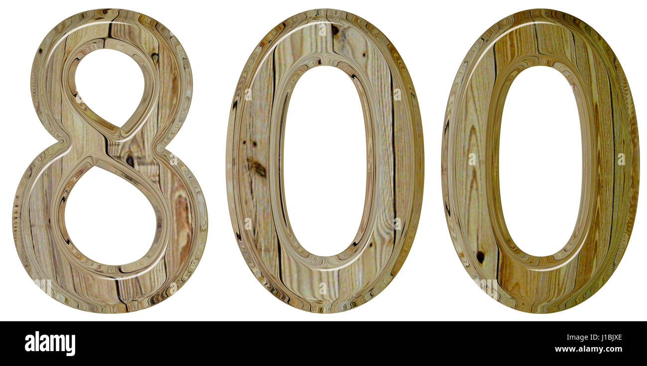 Numeral 800, eight hundred, isolated on white background, 3d render ...