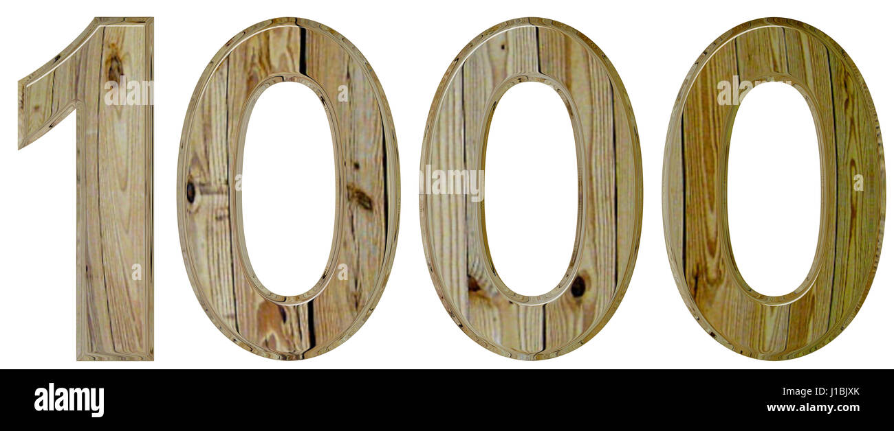 Numeral 1000, one thousand, isolated on white background, 3d render ...