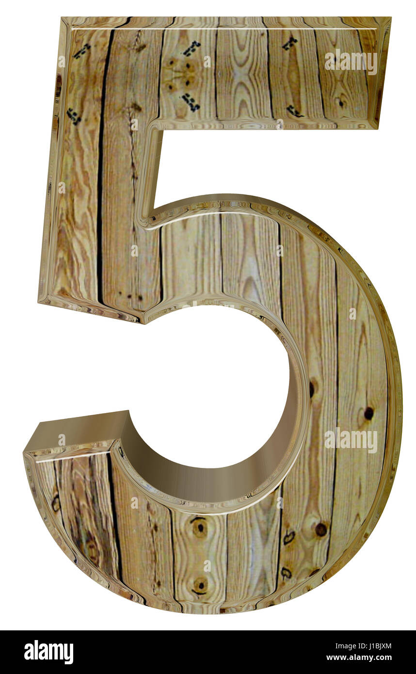 Numeral 5, five, isolated on white background, 3d render Stock Photo ...
