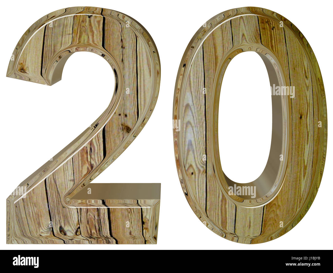 Numeral 20, twenty, isolated on white background, 3d render Stock Photo ...