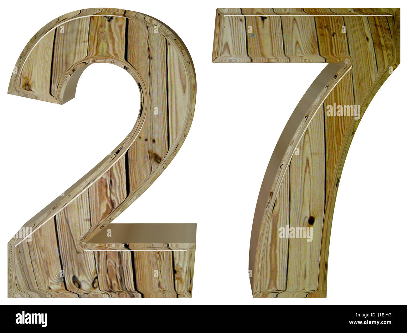 Numeral 27, twenty seven, isolated on white background, 3d render Stock ...