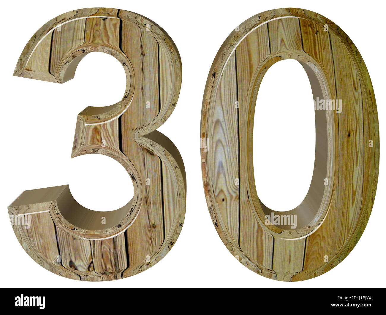 Numeral 30, thirty, isolated on white background, 3d render Stock Photo ...
