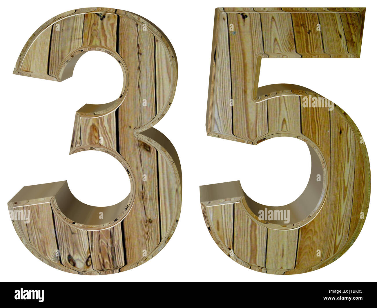 Numeral 35, thirty five, isolated on white background, 3d render Stock ...