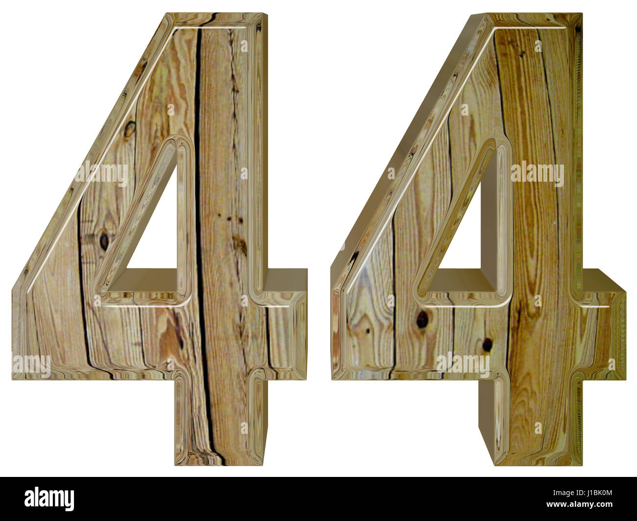 Numeral 44, forty four, isolated on white background, 3d render Stock ...