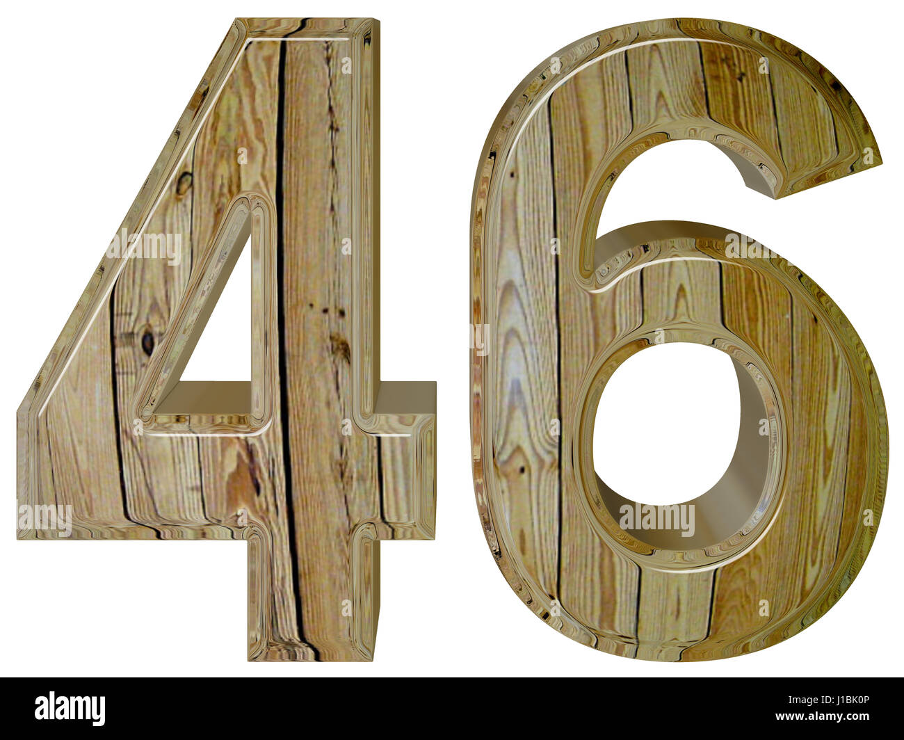 Numeral 46, forty six, isolated on white background, 3d render Stock ...