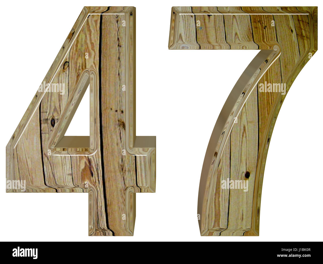 Numeral 47, forty seven, isolated on white background, 3d render Stock ...