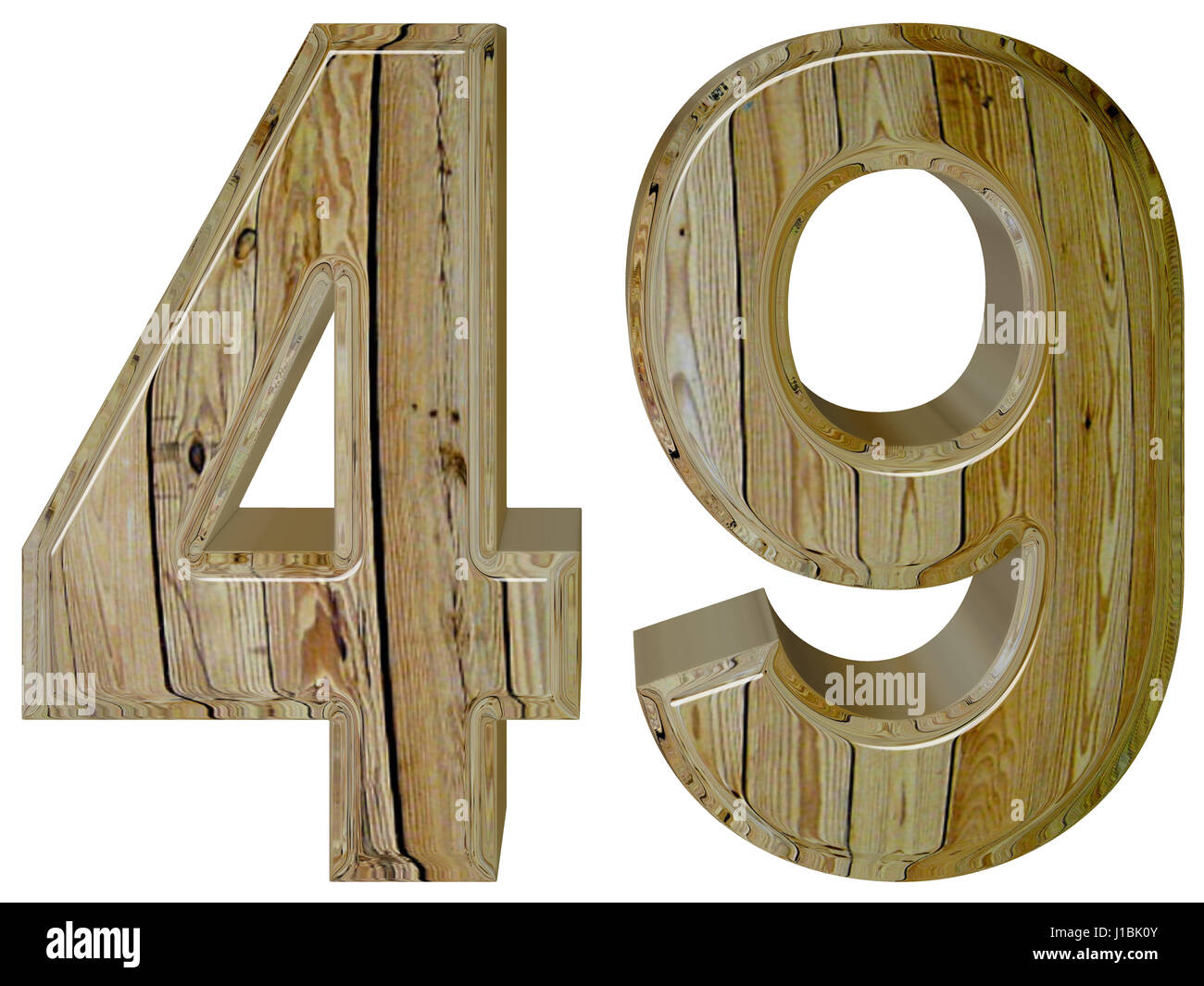Numeral 49, forty nine, isolated on white background, 3d render Stock ...