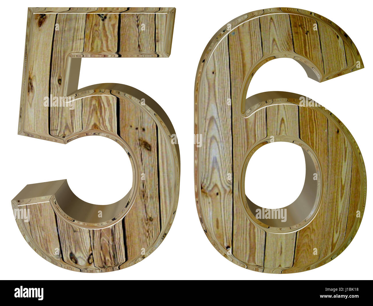 Numeral 56, fifty six, isolated on white background, 3d render Stock ...