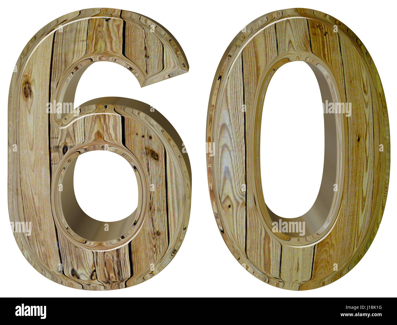 Numeral 60, sixty, sixty, isolated on white background, 3d render Stock ...