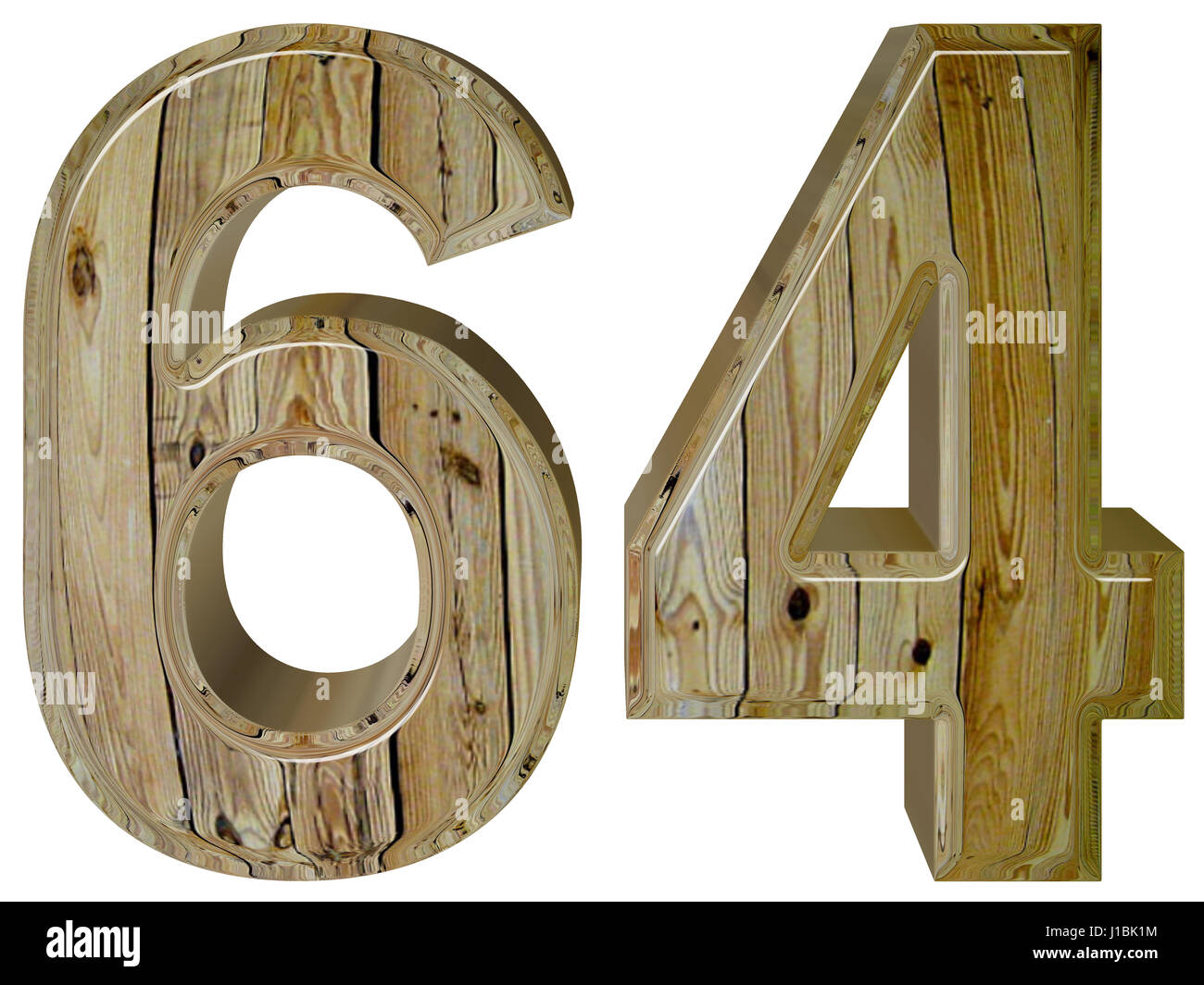 Numeral 64, sixty four, isolated on white background, 3d render Stock ...