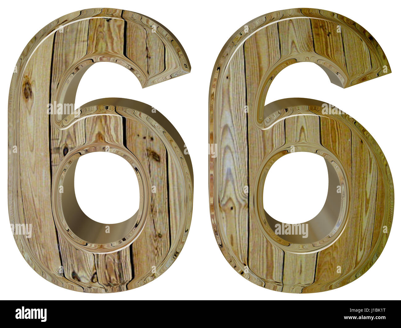 Numeral 66, sixty six, isolated on white background, 3d render Stock ...