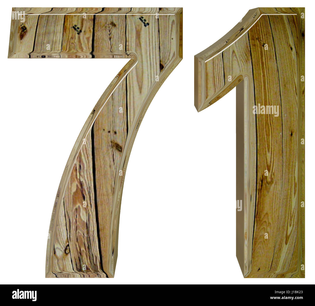 Numeral 71, seventy one, isolated on white background, 3d render Stock ...