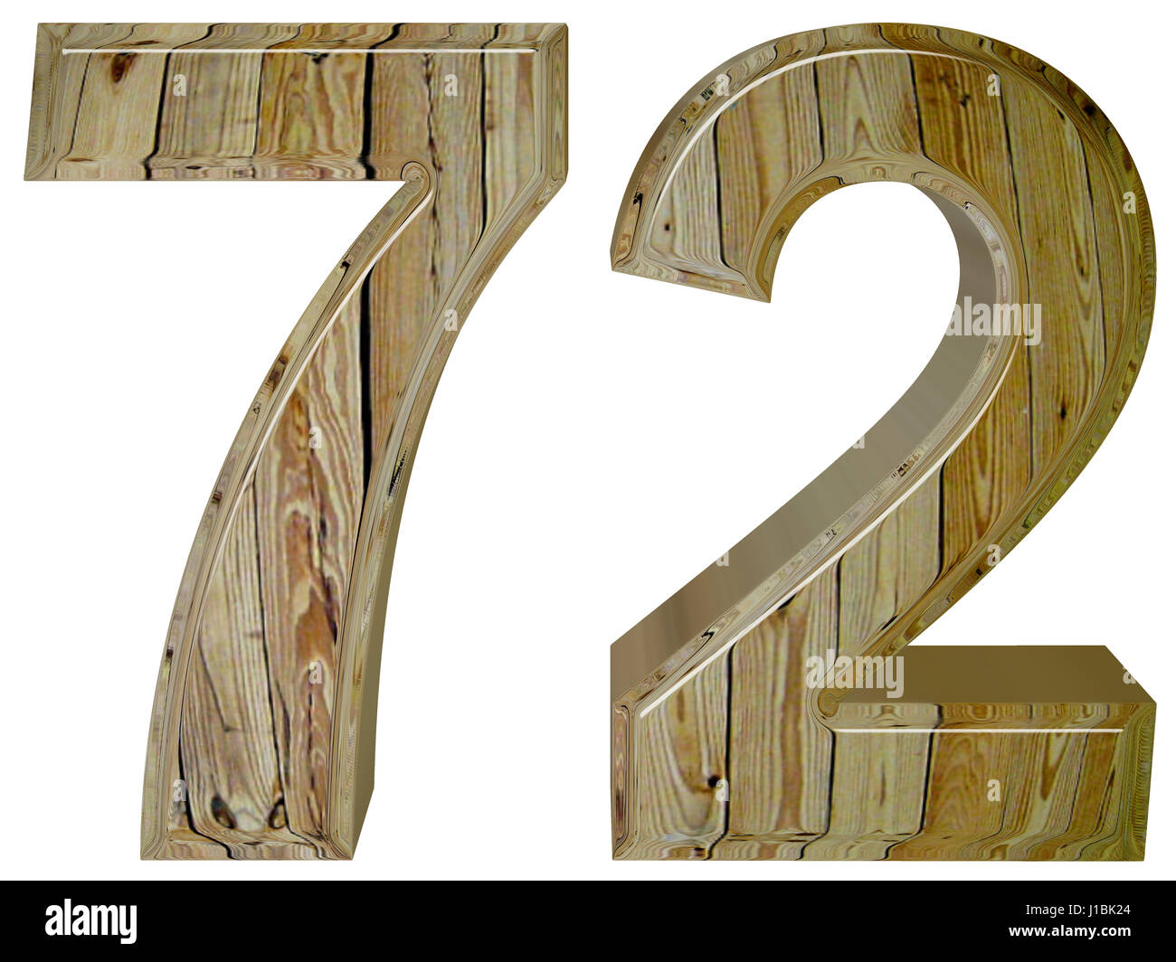 Numeral 72, seventy two, isolated on white background, 3d render Stock ...