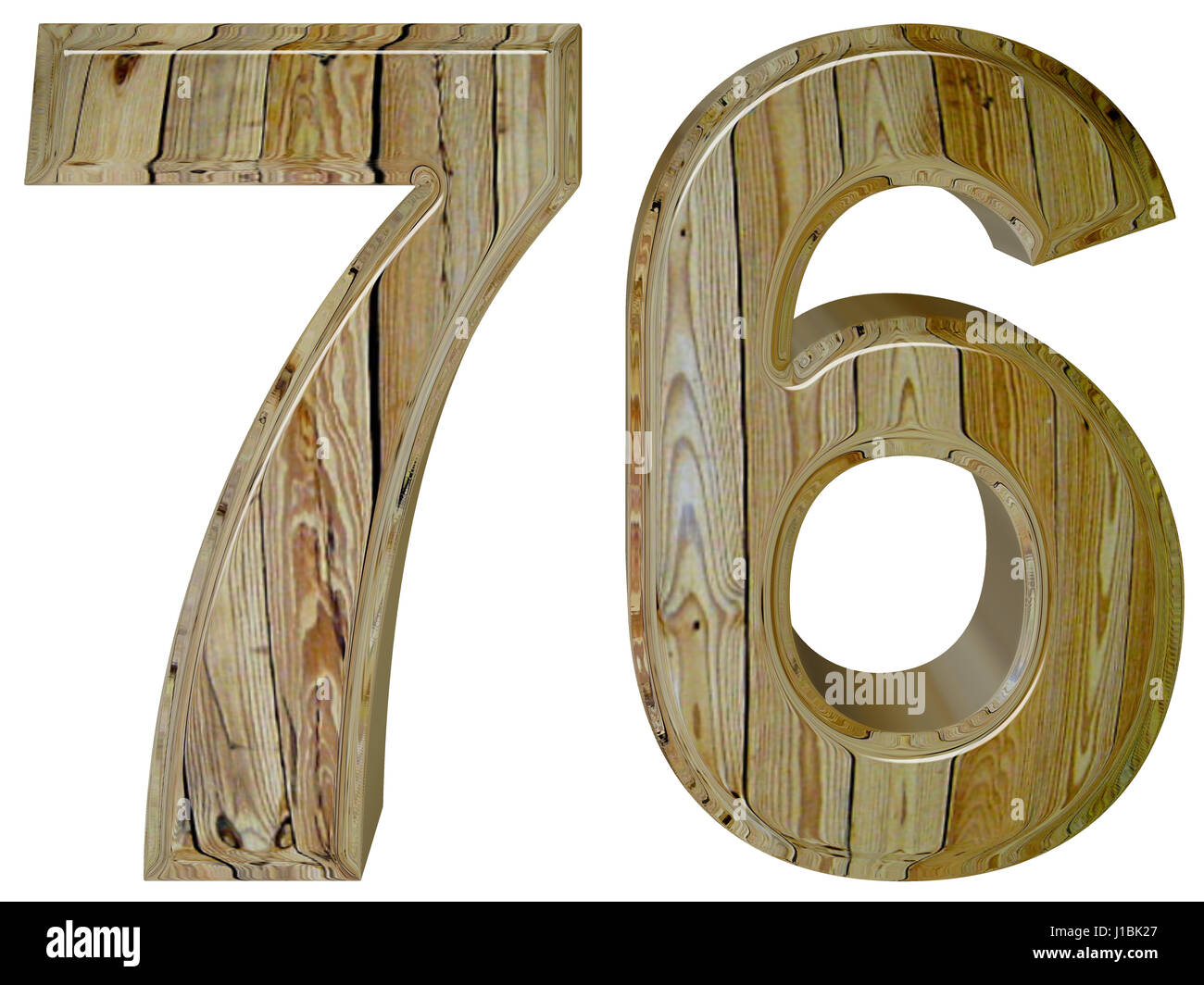 Numeral 76, seventy six,, isolated on white background, 3d render Stock ...