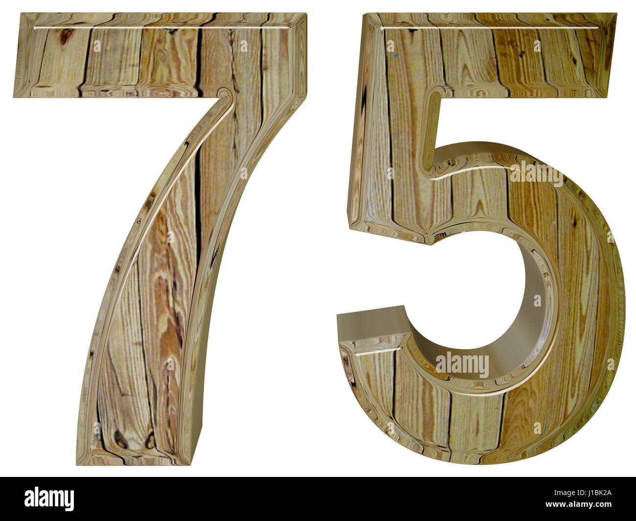 Numeral 75, seventy five,, isolated on white background, 3d render ...