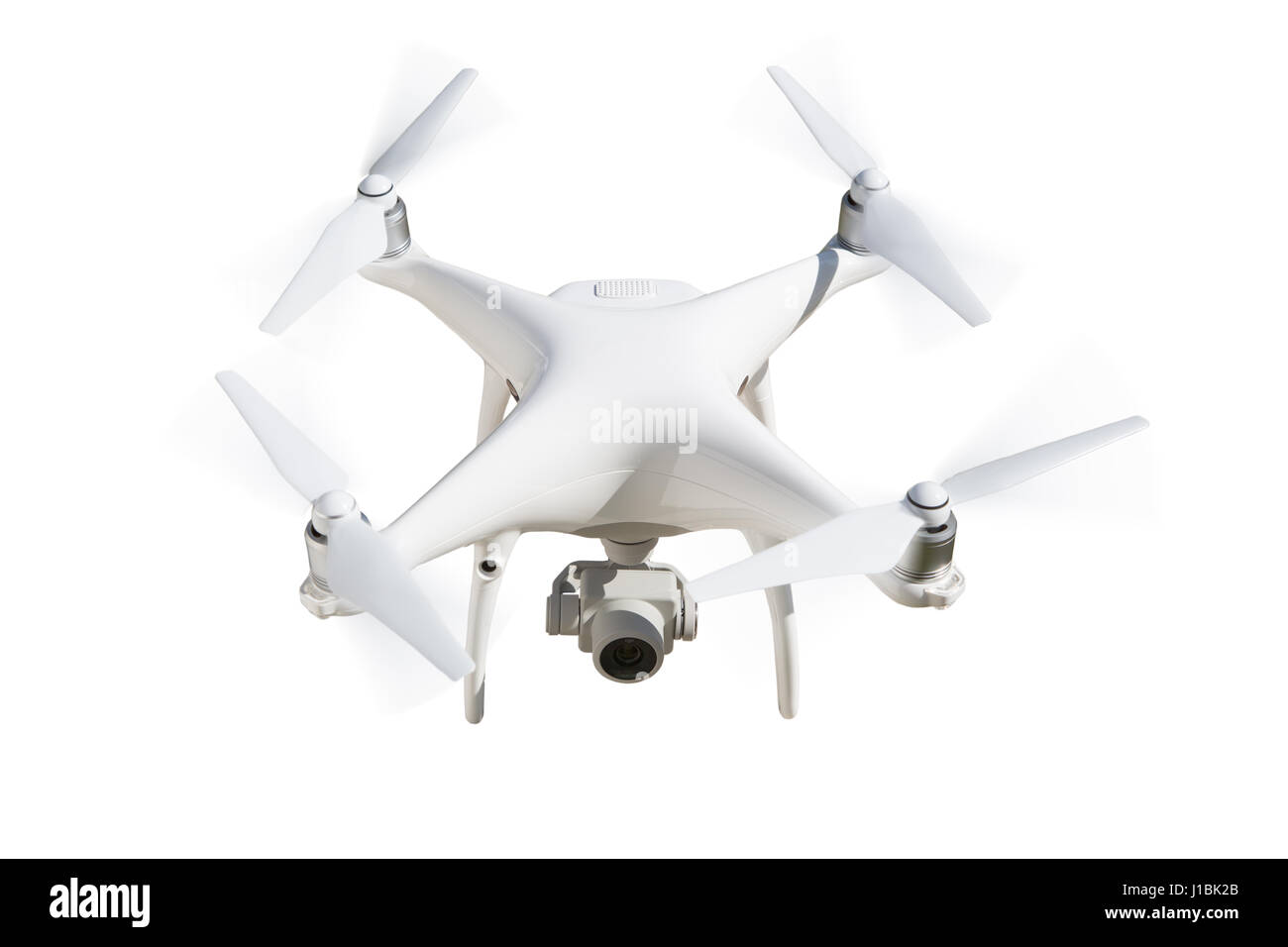 Unmanned Aircraft System (UAV) Quadcopter Drone Isolated on White Stock ...