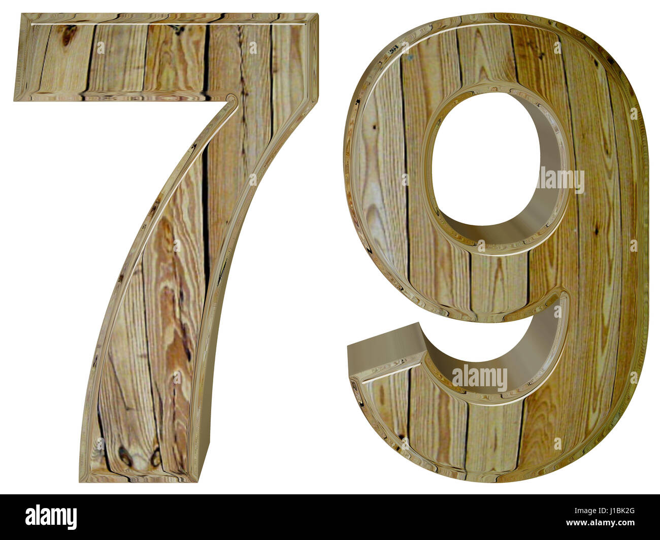 Numeral 79, seventy nine, isolated on white background, 3d render Stock ...