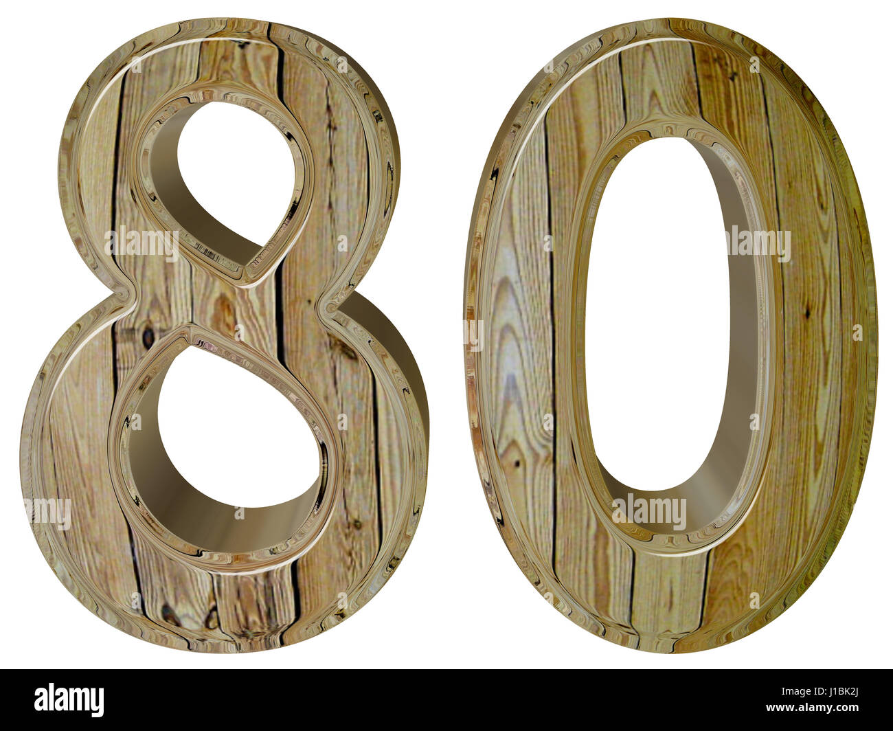 Numeral 80, eighty, isolated on white background, 3d render Stock Photo ...