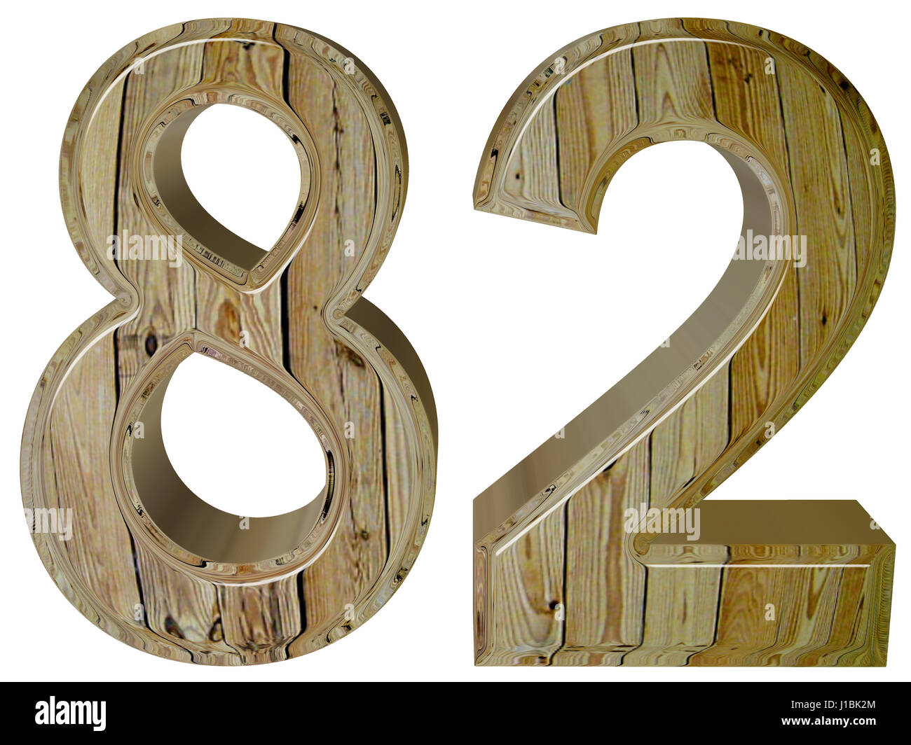 Numeral 82, eighty two, isolated on white background, 3d render Stock ...
