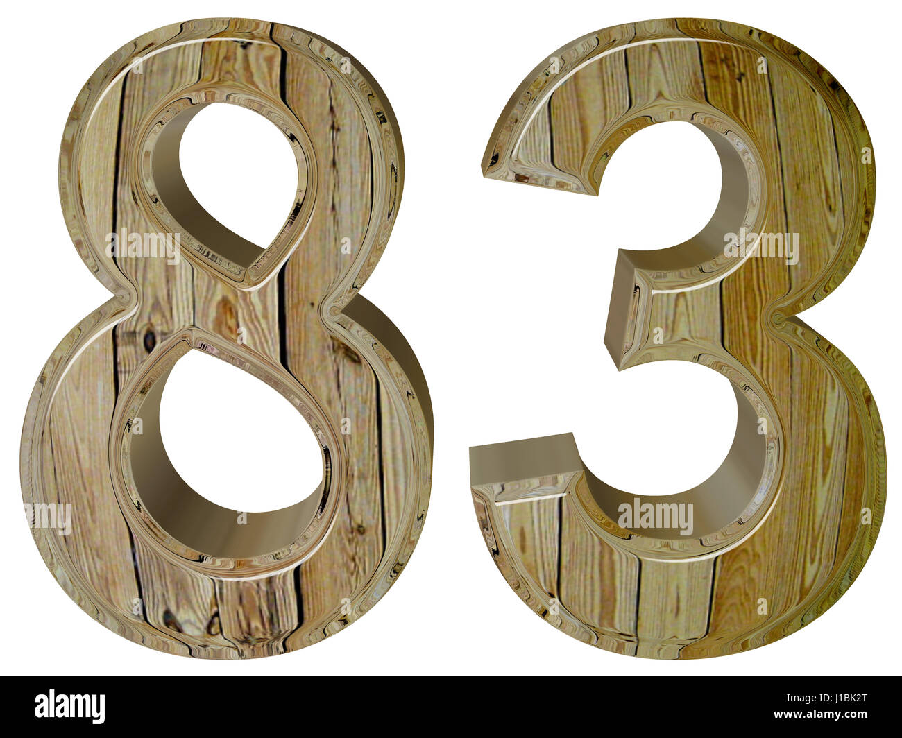 Numeral 83, eighty three, isolated on white background, 3d render Stock ...