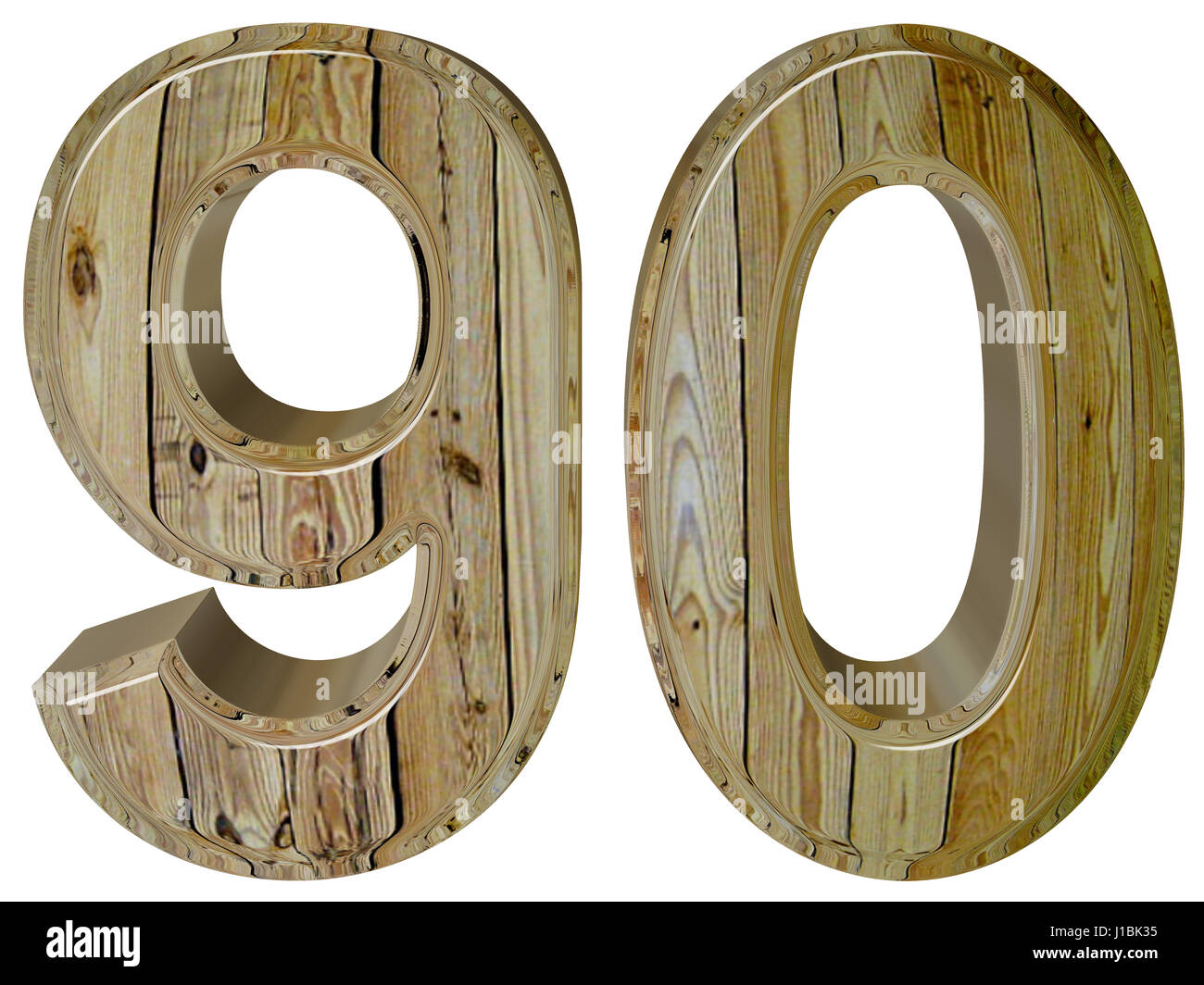 Numeral 90, ninety, isolated on white background, 3d render Stock Photo ...