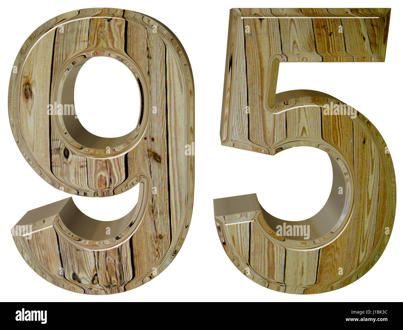 Numeral 95, ninety five, isolated on white background, 3d render Stock ...