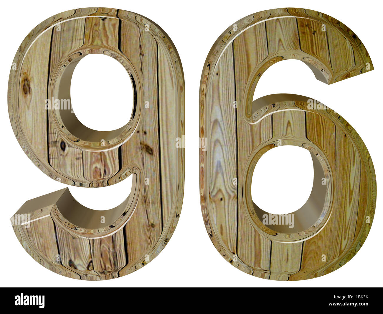 Numeral 96, ninety six, isolated on white background, 3d render Stock ...