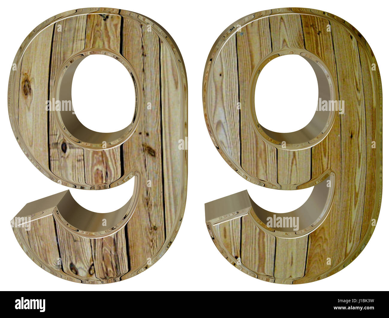 Numeral 99, ninety nine, isolated on white background, 3d render Stock ...