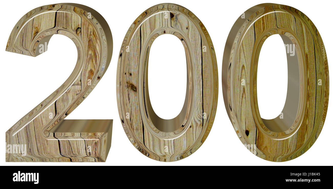 Numeral 200, two hundred, isolated on white background, 3d render Stock ...