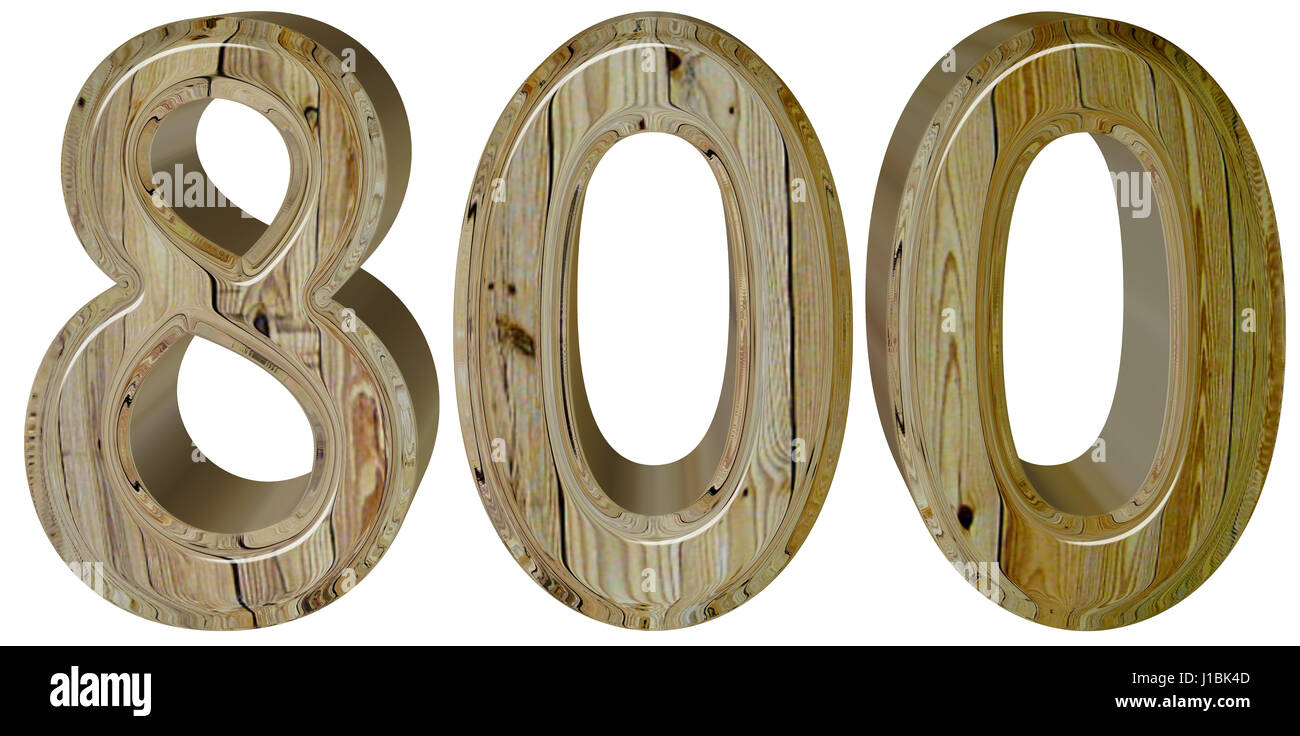 Numeral 800, eight hundred, isolated on white background, 3d render ...