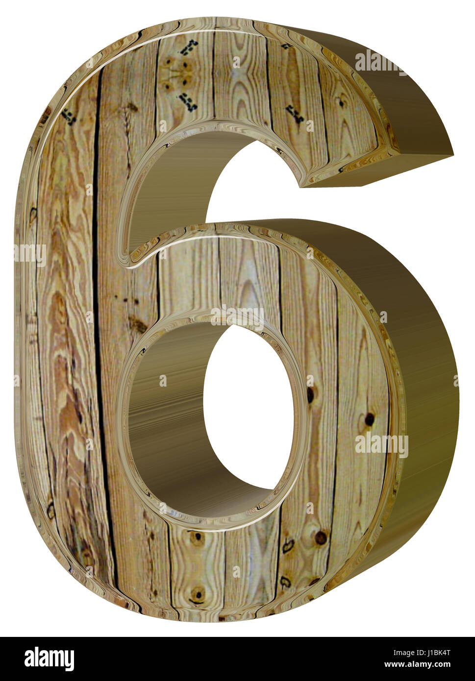 Numeral 6, six, isolated on white background, 3d render Stock Photo - Alamy