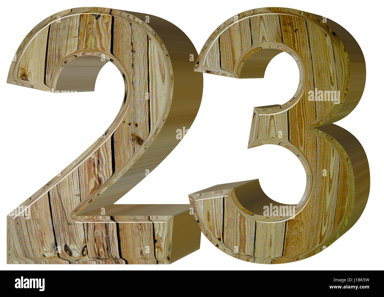 Numeral 23, twenty three, isolated on white background, 3d render Stock ...
