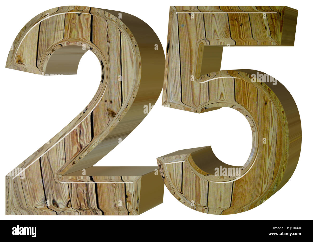 Numeral 25, twenty five, isolated on white background, 3d render Stock ...