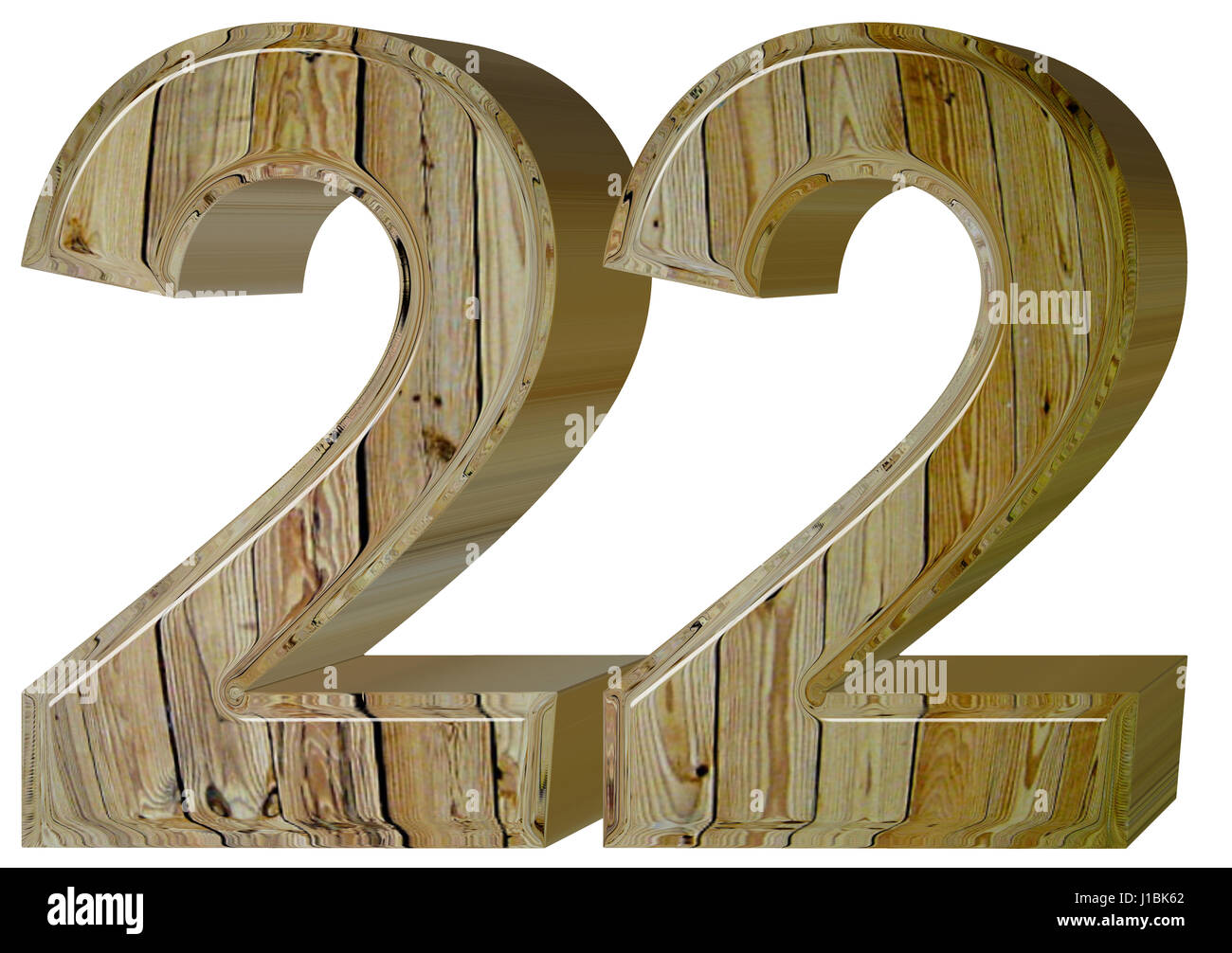 Numeral 22, twenty two, isolated on white background, 3d render Stock ...