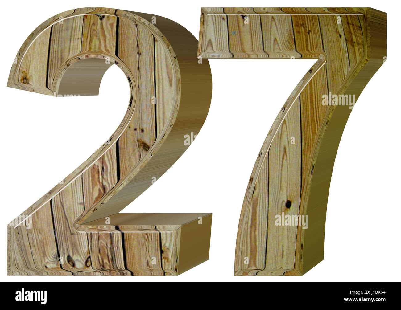 Numeral 27, twenty seven, isolated on white background, 3d render Stock ...