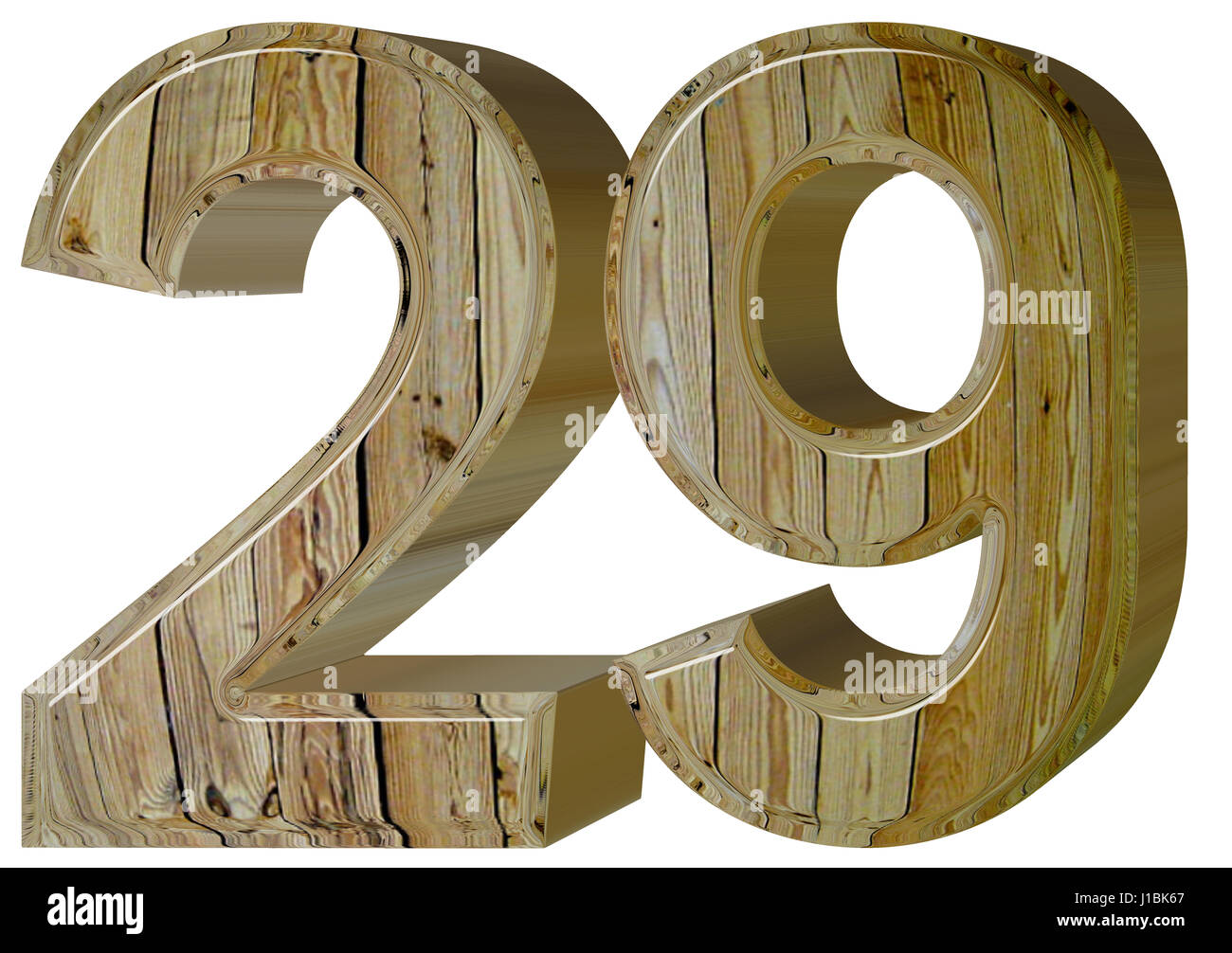 Numeral 29, twenty nine, isolated on white background, 3d render Stock ...