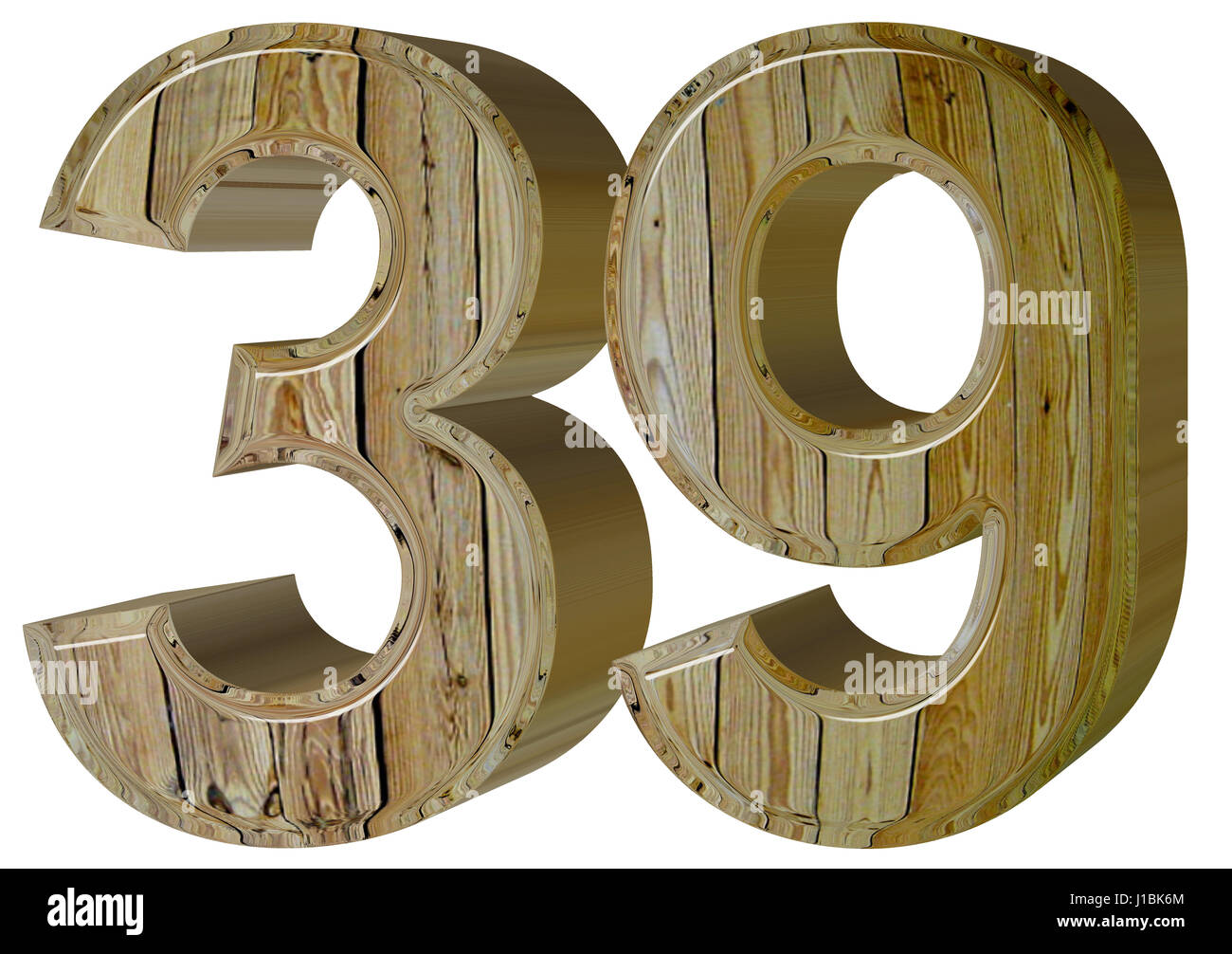 Numeral 39, thirty nine, isolated on white background, 3d render Stock ...