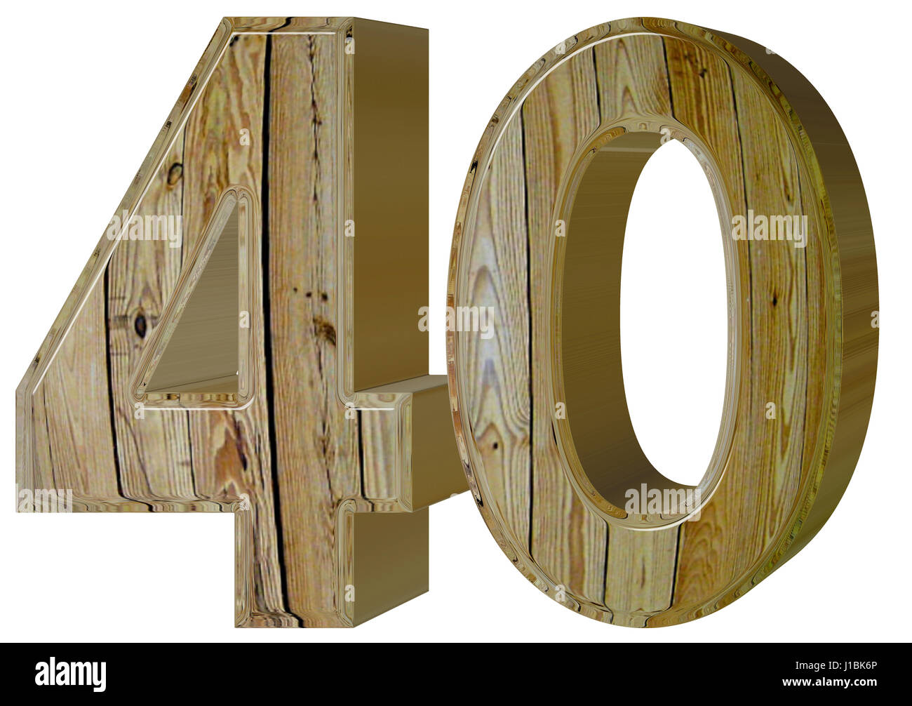 Numeral 40, forty, isolated on white background, 3d render Stock Photo ...