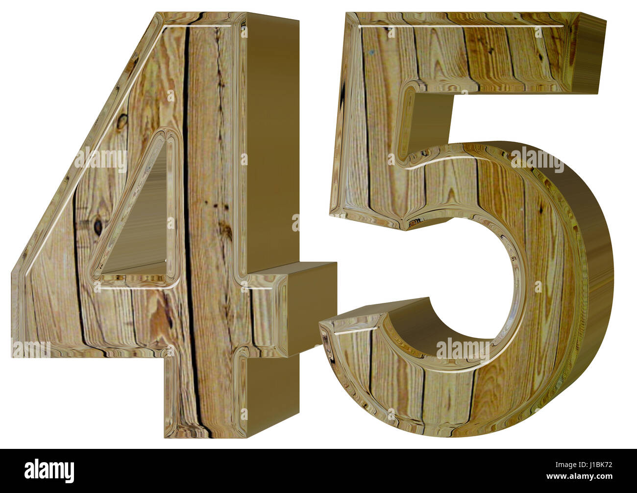 Numeral 45, forty five, isolated on white background, 3d render Stock ...