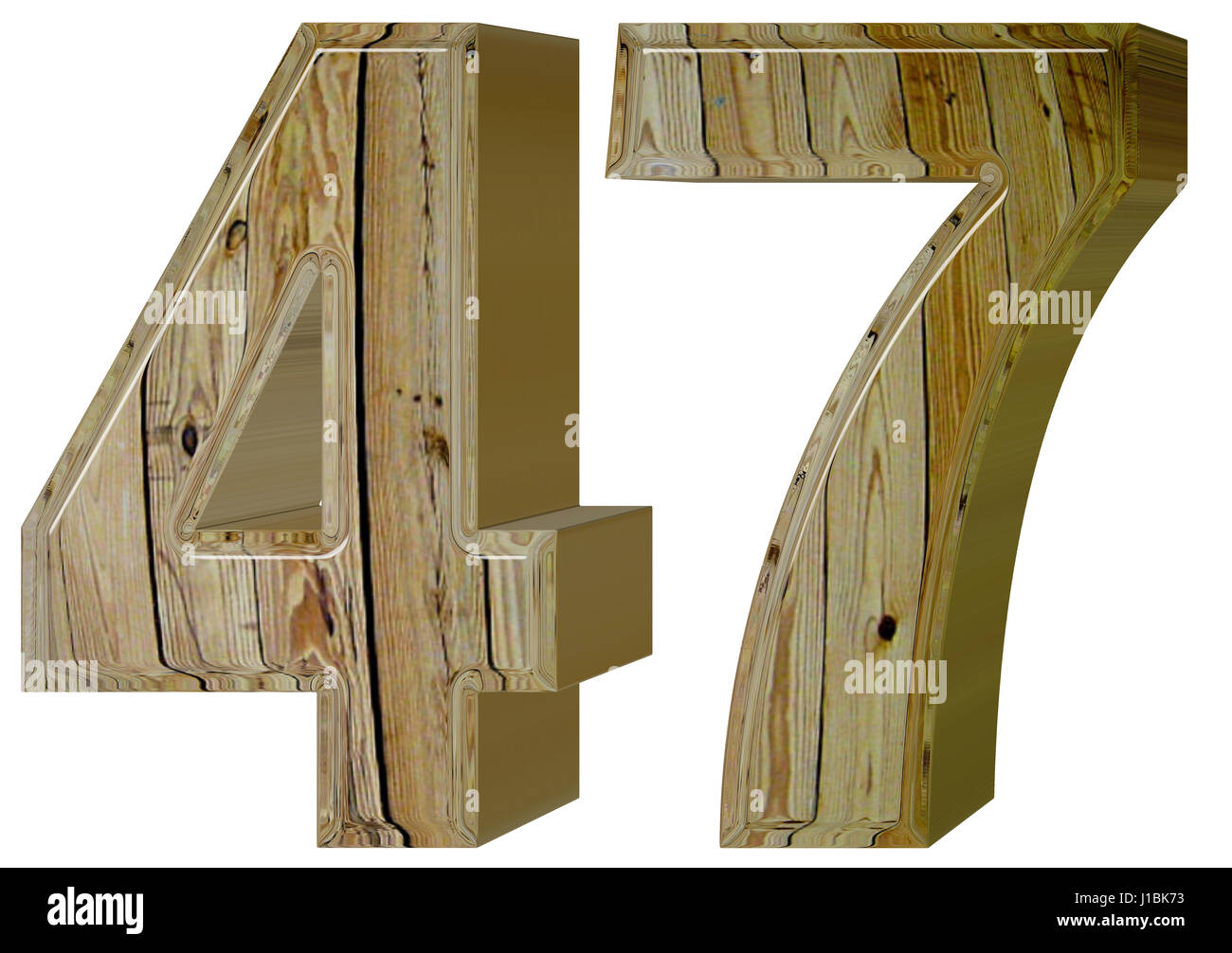 Numeral 47, forty seven, isolated on white background, 3d render Stock ...
