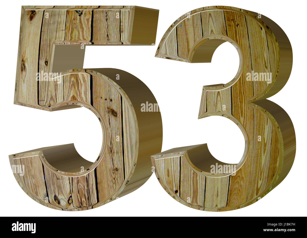 Numeral 53, fifty three, isolated on white background, 3d render Stock ...