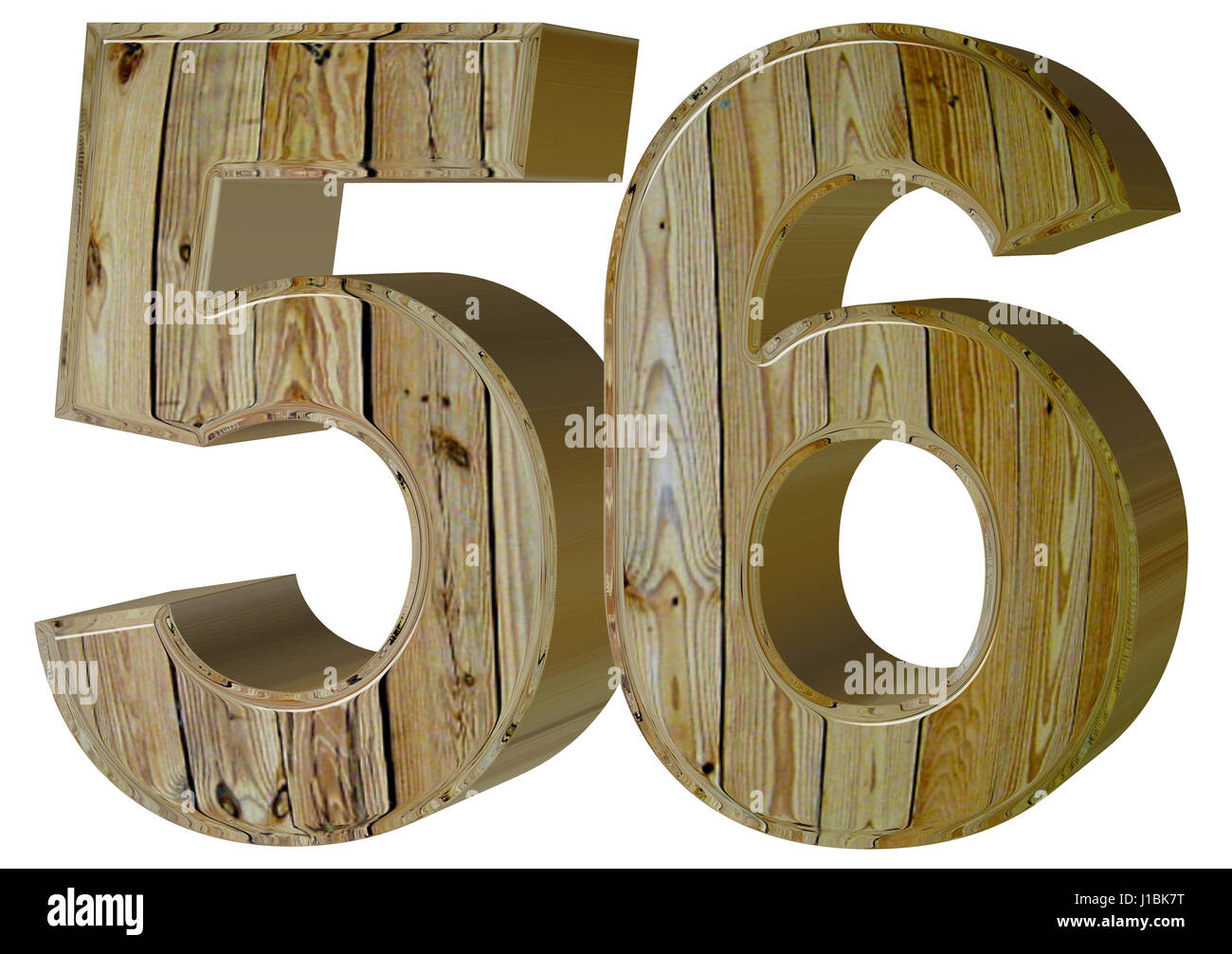 Numeral 56, fifty six, isolated on white background, 3d render Stock ...