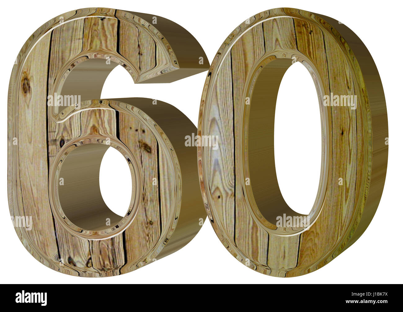 Numeral 60, sixty, sixty, isolated on white background, 3d render Stock ...